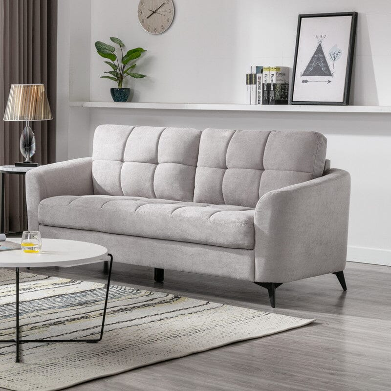 Callie Light Gray Woven Fabric Sofa | DesignerHardware.com